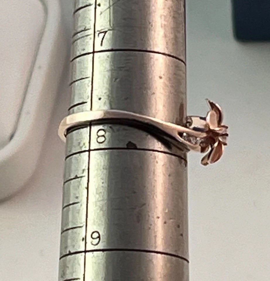 Na Hoku Plumeria Diamond Swirl Ring # 18972 14K Rose Gold w/ extra box ...