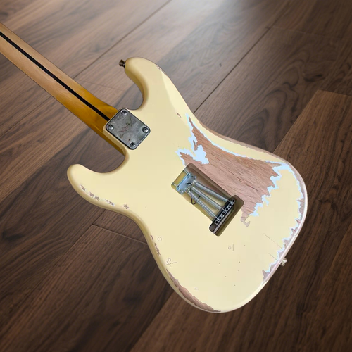 Relic Electric Guitar Cream Yellow Color Scalloped Maple Fretboard ...