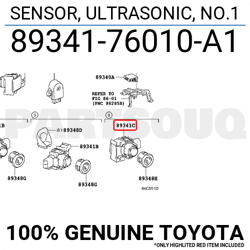 8934176010A1 Genuine Toyota SENSOR, ULTRASONIC, NO.1 89341-76010-A1 | eBay