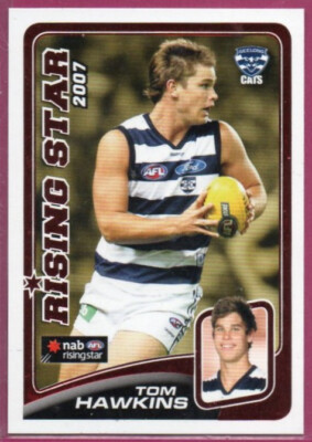 2008 AFL HERALD SUN (2007 RISING STAR) CARD - RS3 Tom HAWKINS (GEELONG ...