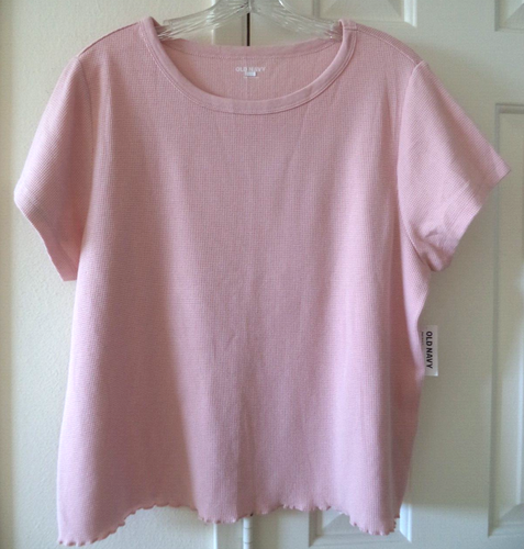 Old Navy Antique Pink Lt Rose Lt Wgt Thermal Waffle Lounge PJ Knit Top ...
