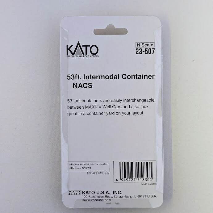 Kato 23-507 N Scale 53' Intermodal Container 2 Pack - NACS - Magnetic ...