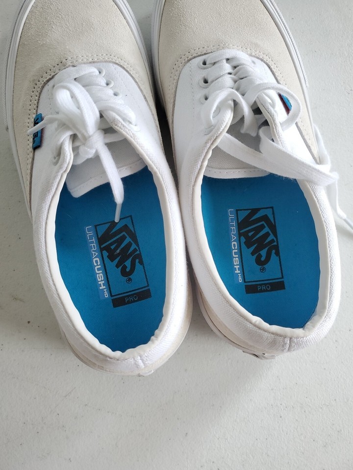 Vans Ultracush HD Pro Mens Size 8 White Cream Checkered Sole Shoes | eBay