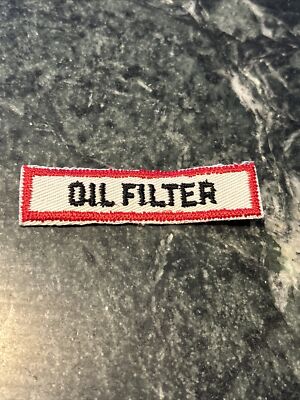 Oil Filter Tab Patch 3” Red White Vtg 60s 70s Mechanic Service Gas ...