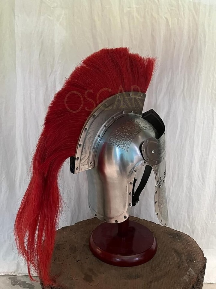 Medieval Knight Roman helmet Plume Crest Warrior helmet SCA LARP ...