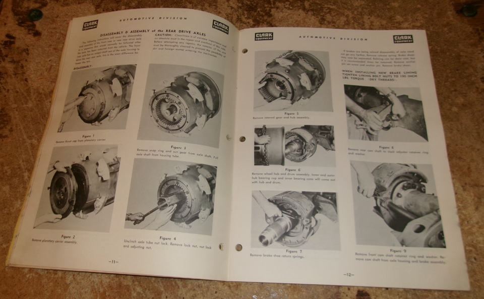 1963 clark axle bogie drive maintenance + service manual in good shape ...