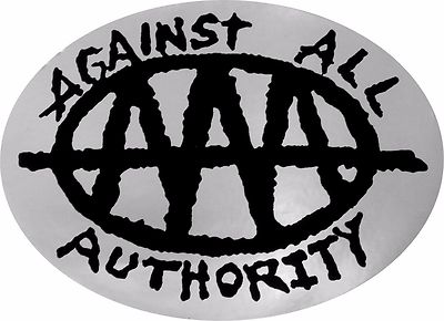 Sticker - Against All Authority Logo Punk Rock Anarchy Music Oval Decal ...