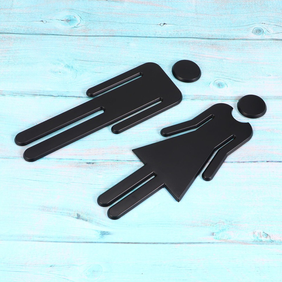 Toilet Signs Sticker Adhesive Backed Modern Men Women Restroom Sign | eBay