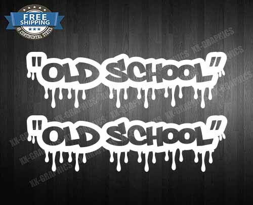Old School Drip Sticker Car Truck SUV Window Vinyl Decal JDM Euro KDM ...