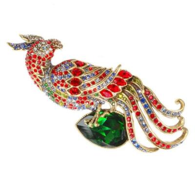 Authentic Heidi Daus Bird Pin Brooch – Signed, Multi-Color Crystal ...