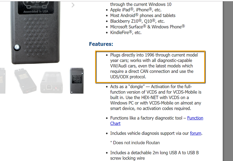 🔥 7-Day Rental, Ross-Tech Cable HEX-NET USB Scanner VCDS VW Audi ...