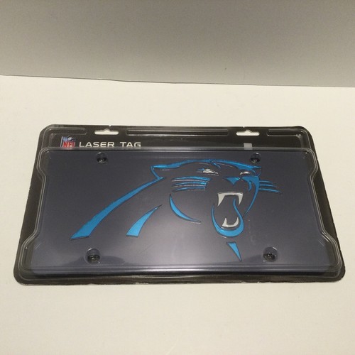 NFL Laser Tag CAROLINA PANTHERS Durable Acrylic MIRROR LICENSE PLATE Or ...