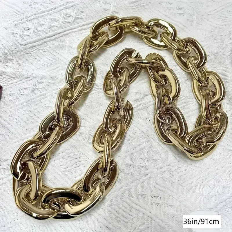 Gold Hip Hop Large Thick Acrylic Plastic Cuban Link Chain Necklace 32in ...