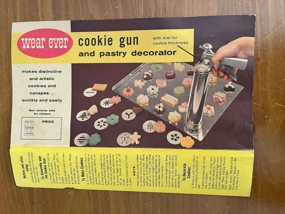 Vintage Wear-Ever Cookie Gun Pastry Cake Decorator Original Box No. 27 ...