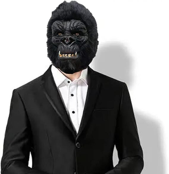 Hairy Gorilla Mask costume monkey head cosplay circus ape plush party ...