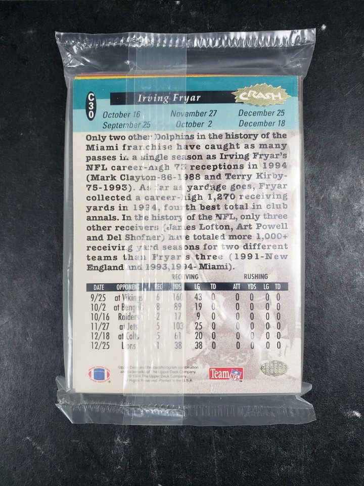 1994 Collector's Choice Crash The Game NFL Football Gold Sealed 30 Card ...