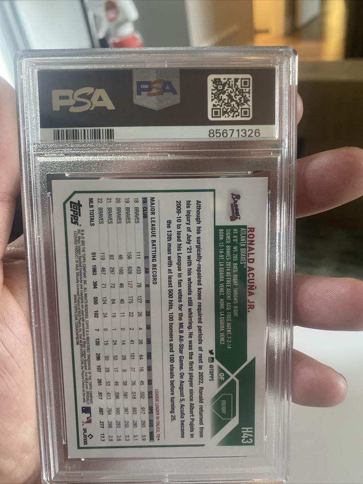 2023 Topps Holiday Baseball Ronald Acuna Jr Silver Metallic Snowflake ...