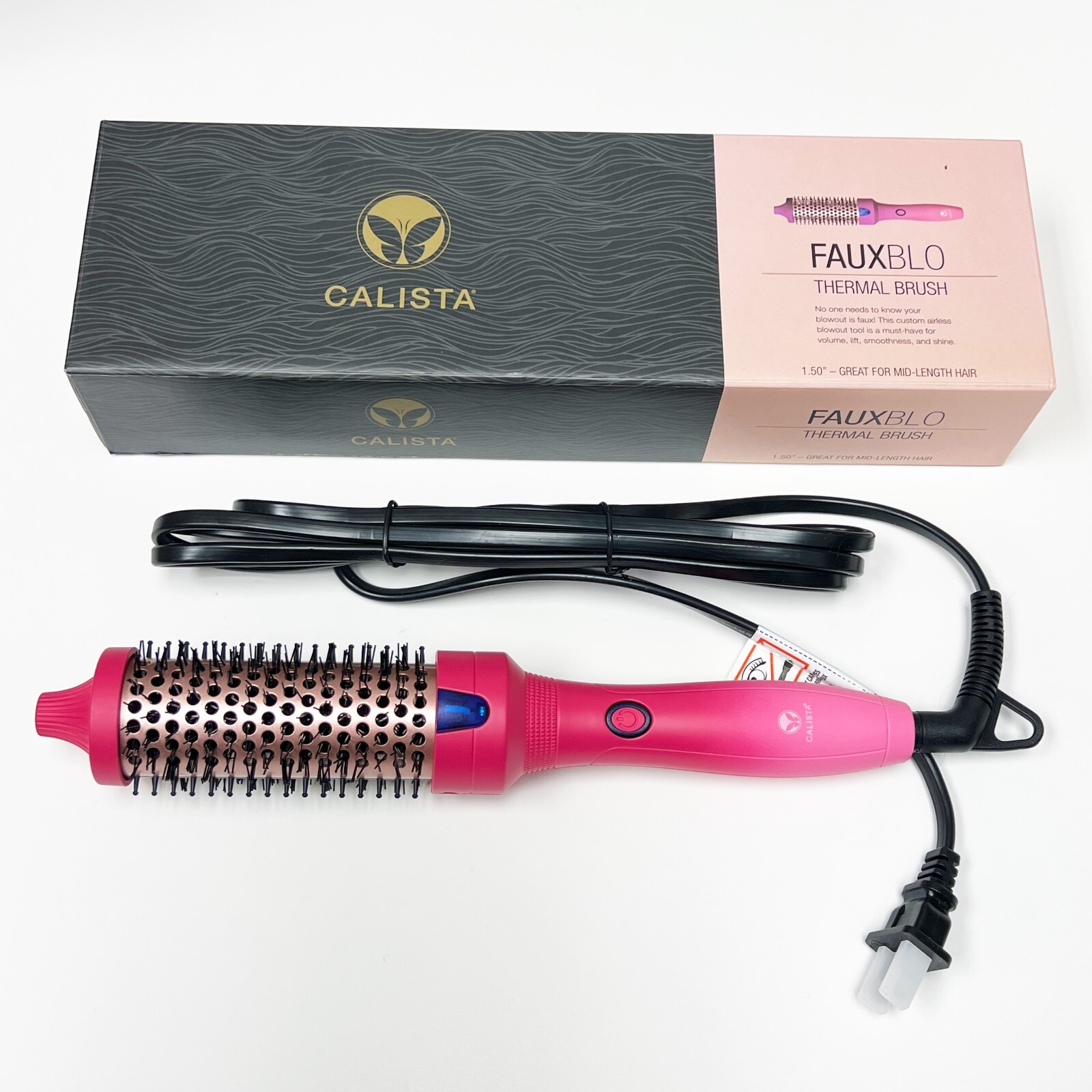 Calista FAUXblo Thermal Brush 1.50” for Mid-Length Hair NEW PINK OMBRE ...