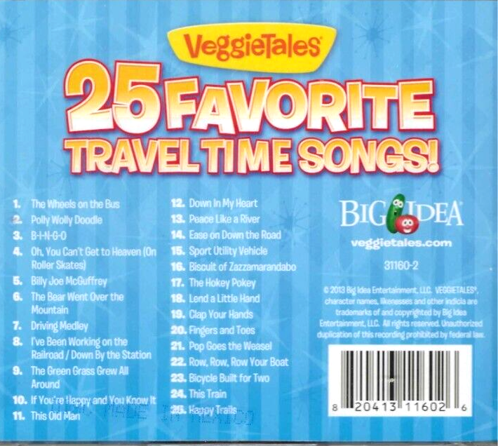 Veggietales 25 Favorite Travel Songs , NEW! CD ,Kids, Sing, Party ...