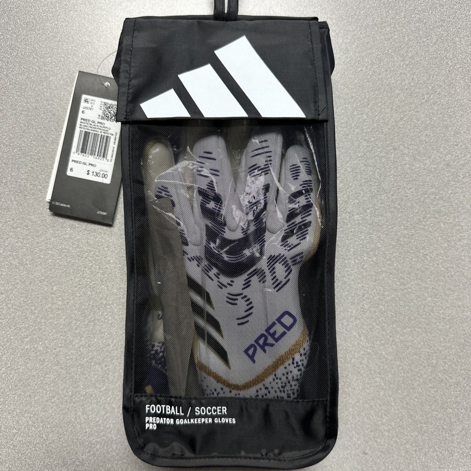 Adidas Predator Pro Hybrid Goalkeeper Gloves White Purple Gold Size 6 ...