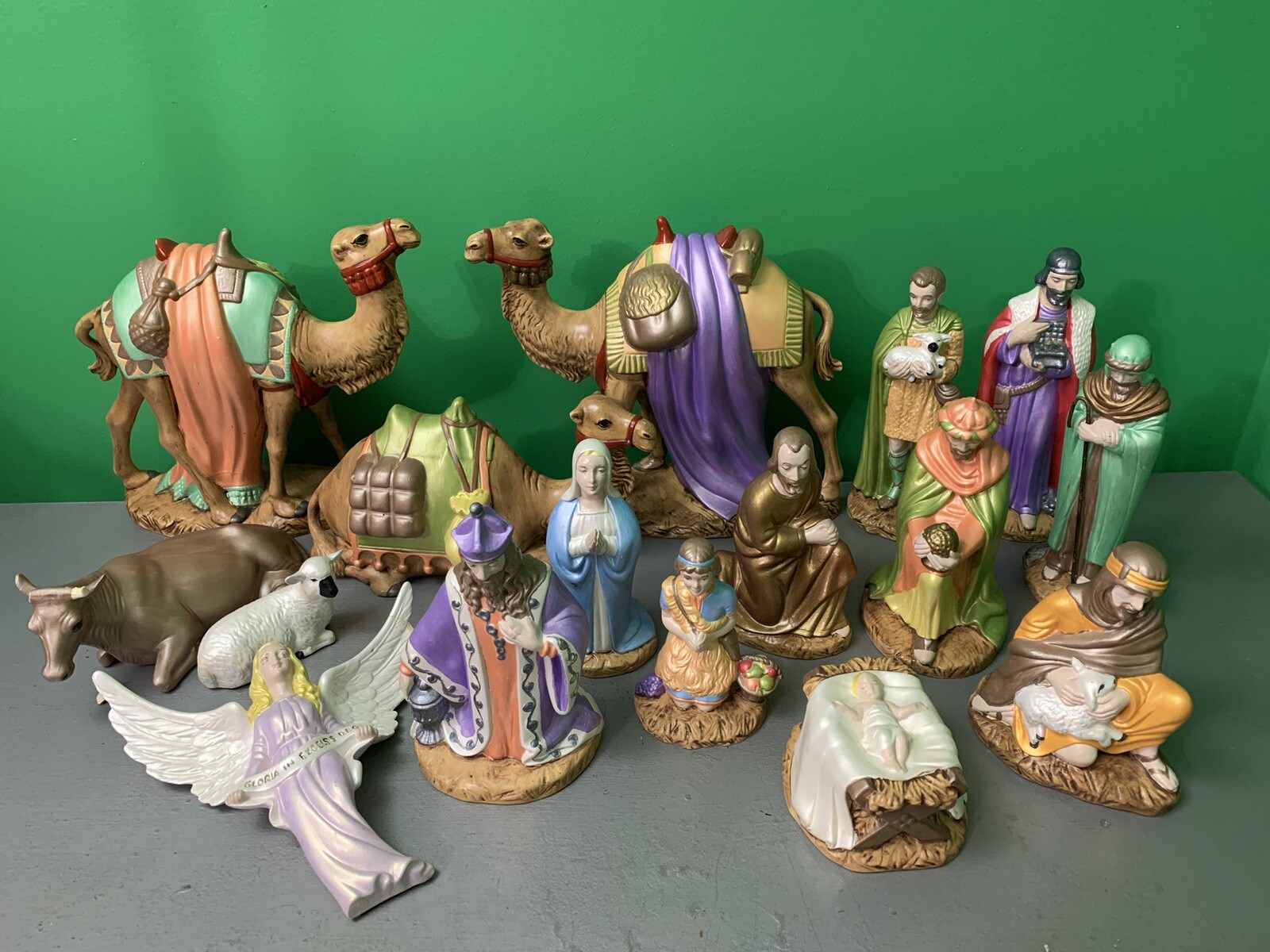 HOLLAND MOLD 16 Piece Vintage 1970's Ceramic Nativity Set Christmas ...