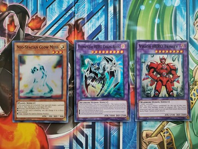Vision HERO Trinity, Elemental HERO Chaos Neos, Neo-Spacian Glow Moss ...