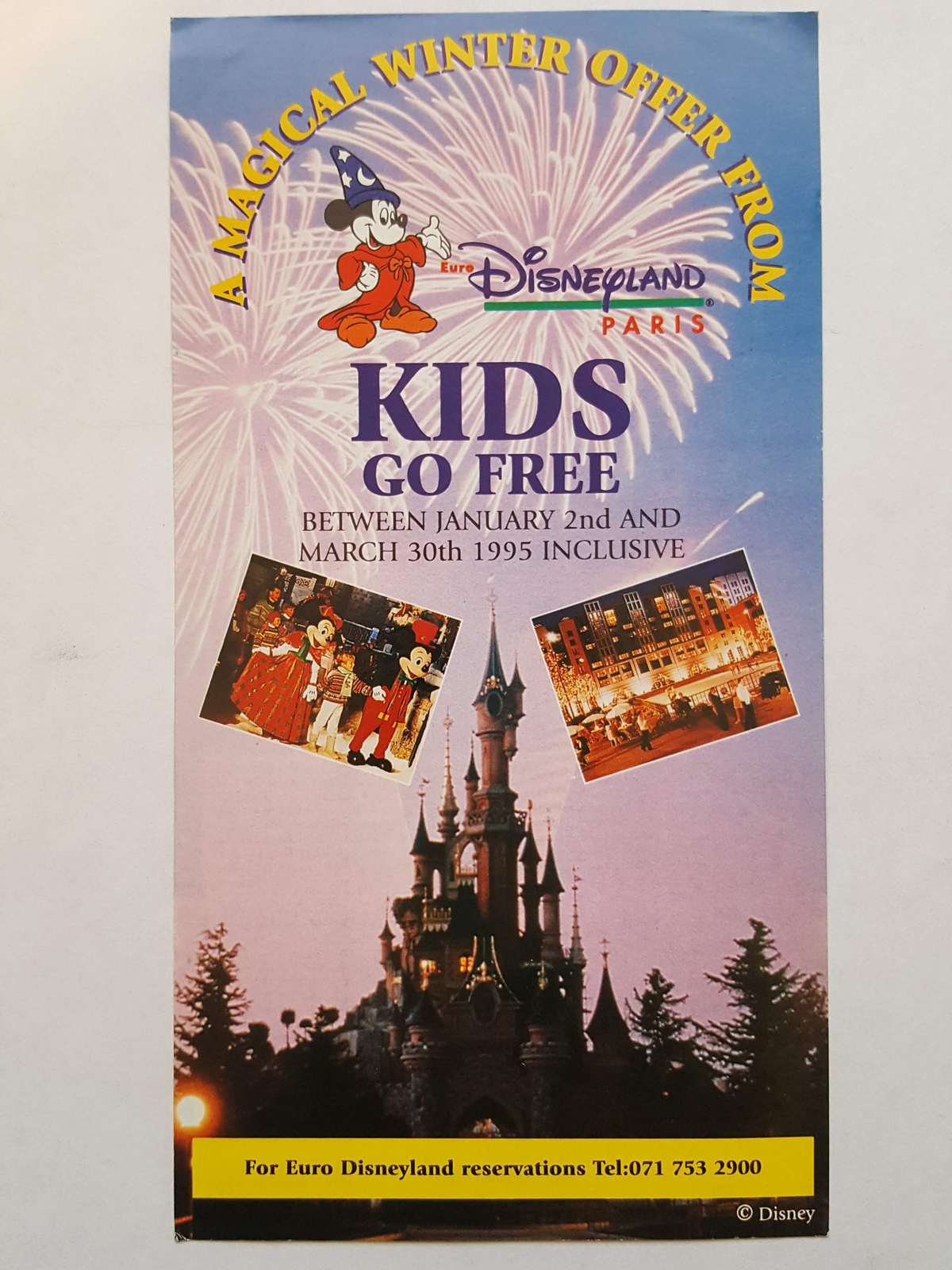 Euro Disneyland Paris - Walt Disney Leaflet / Flyer #W747 | eBay