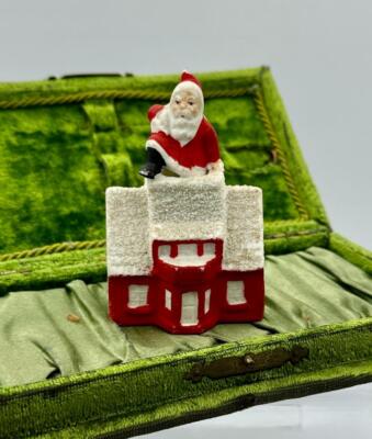 Santa On Chimney House Antique Germany Bisque Snow Baby | eBay
