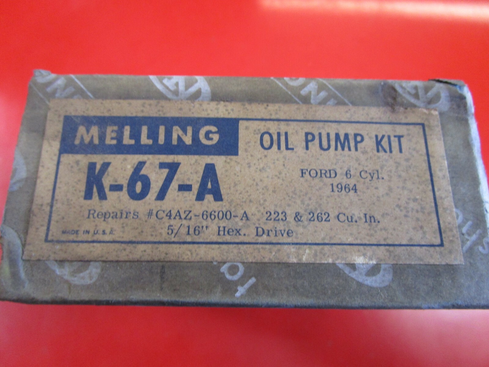 NORS Melling oil pump repair kit #K-67A 1964 Ford 223 262cid L6 5/16 ...