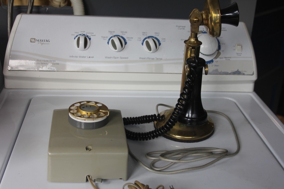 Antique Western Electric Brass Candlestick Telephone with Dialer Box | eBay