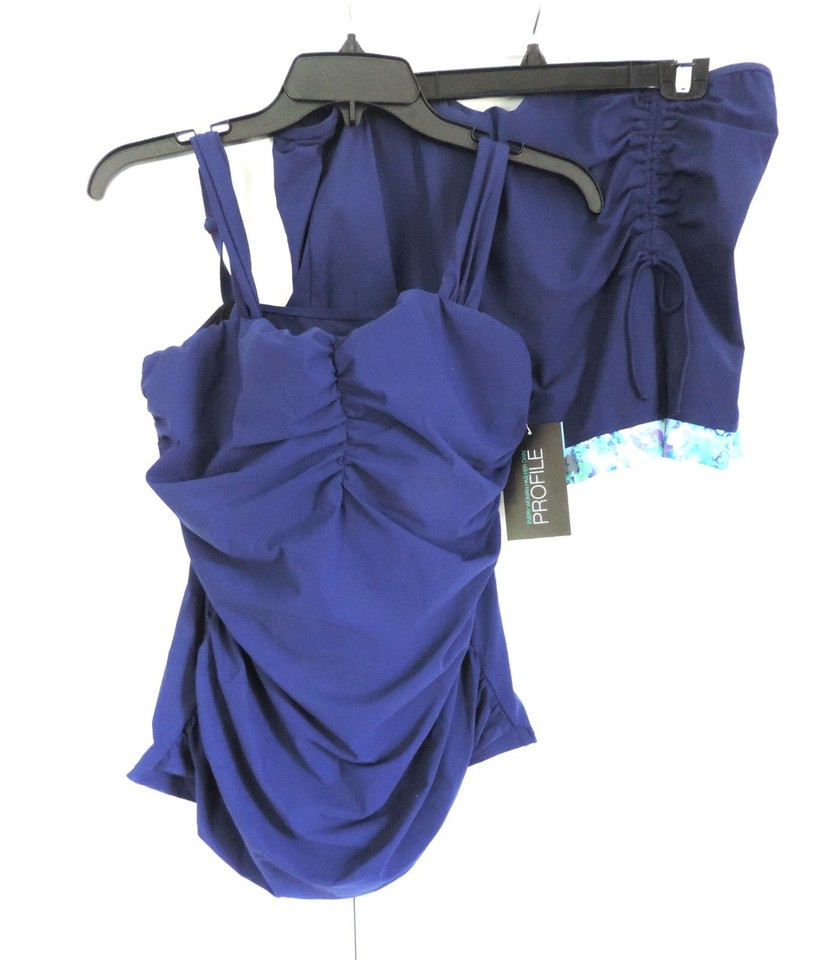 Profile Gottex Navy Bathing Suit 16W NWT | eBay