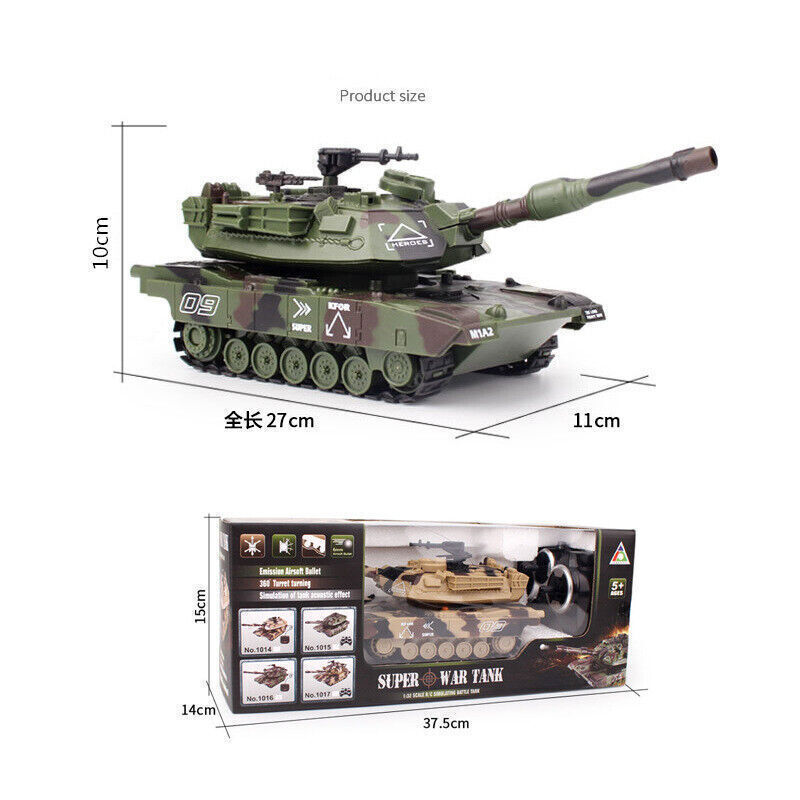 1:32 Main Battle Tank Military War Remote Control w/ Shooting Bullets ...