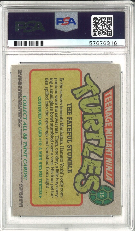 1989 Topps Teenage Mutant Ninja Turtles #15 Fateful Stumble PSA 9 MINT ...