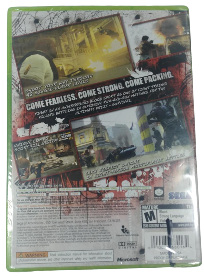 Sega The Club - Xbox 360 Rated M | eBay