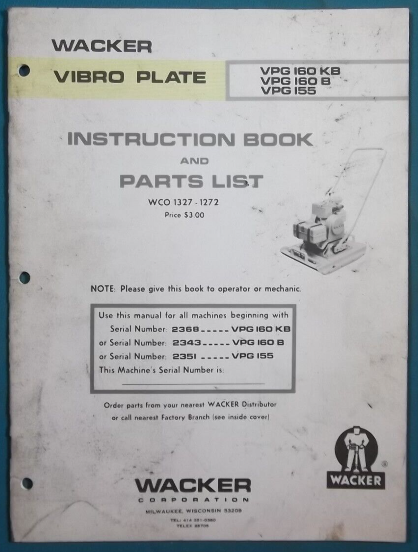 Wacker Compactor Parts Catalog