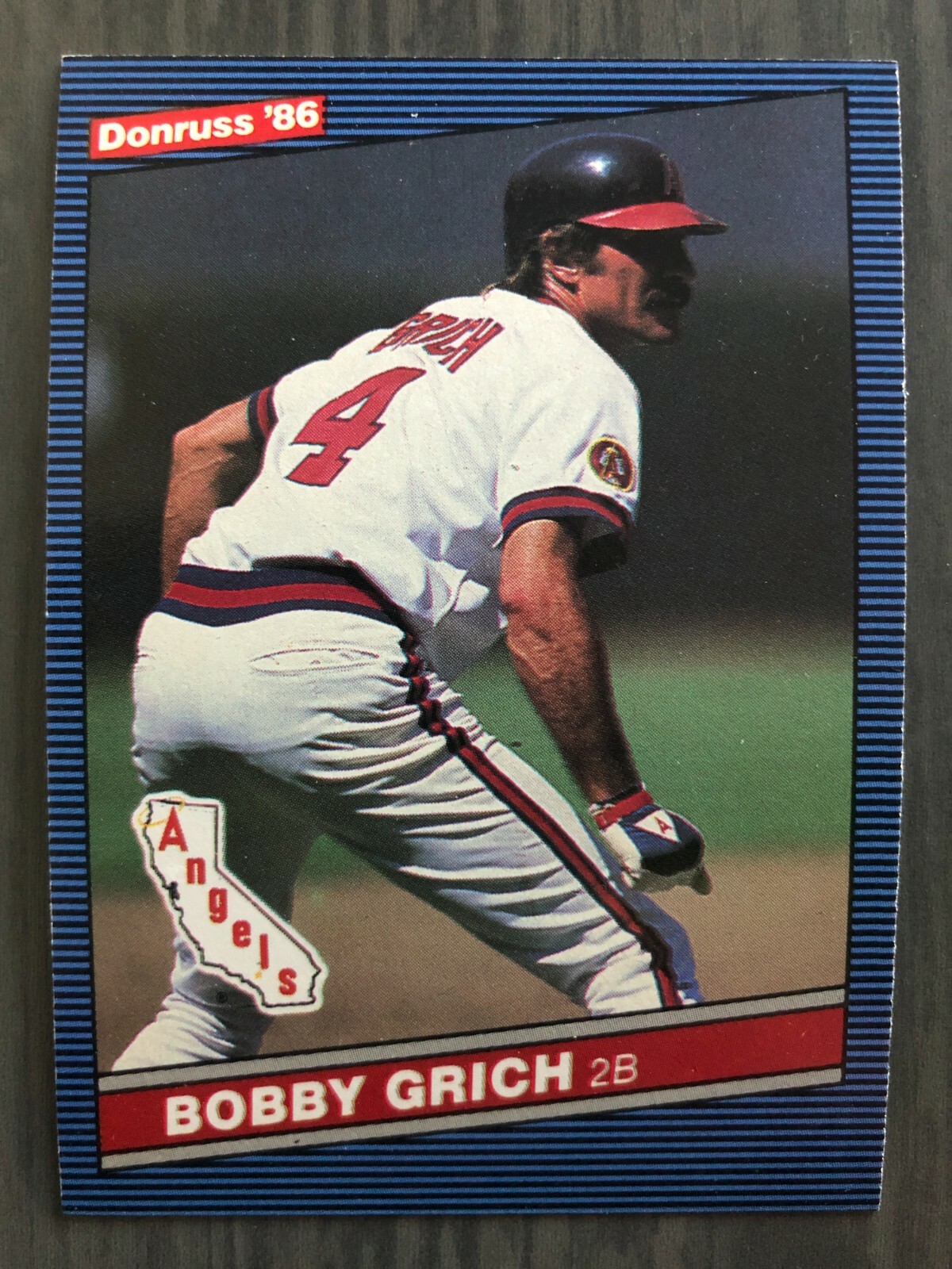 1986 Donruss BOBBY GRICH "Angels Poop Logo on Butt" Weird Funny ...