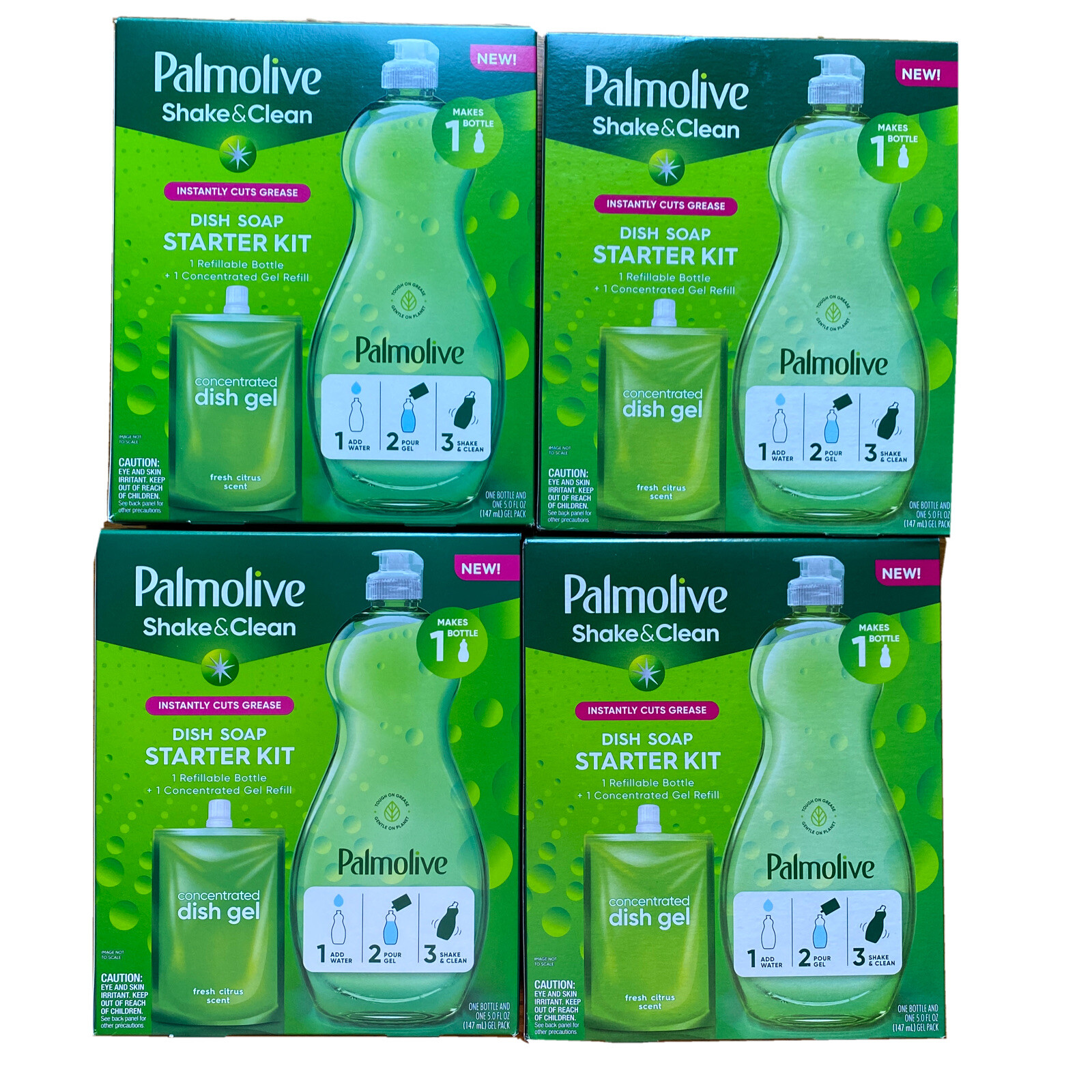 4 *Palmolive Shake & Clean Dish Soap Starter Kit ( 1 Refill Bottle +1 ...