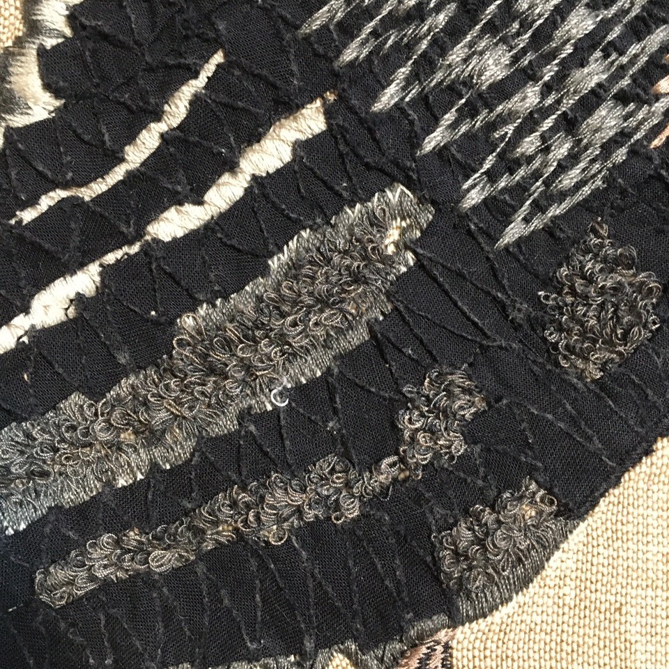 Pottery Barn Crewel Embroidered Pillow Cover Sham Perched Crow Zip Seed ...