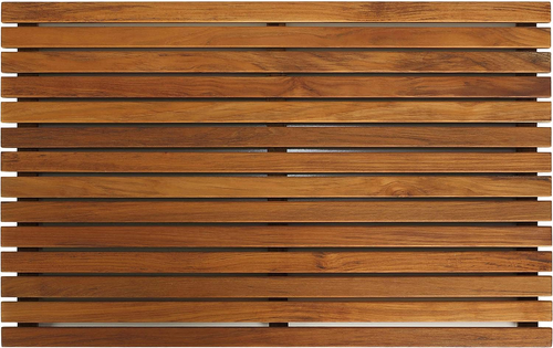Zen Spa Shower or Door Mat in Solid Teak Wood and Oiled Finish, 31.5 by ...