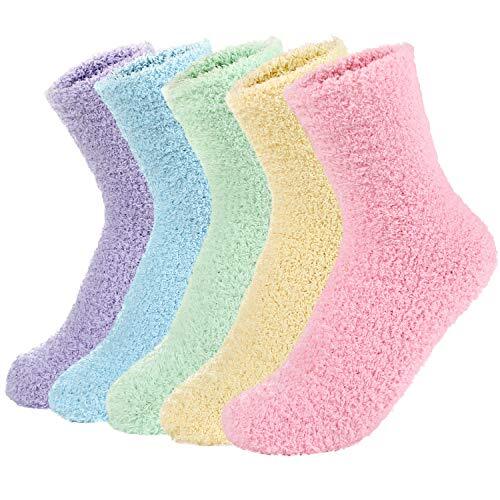 Women Warm Super Soft Plush Slipper Sock Winter Fluffy Microfiber Crew ...