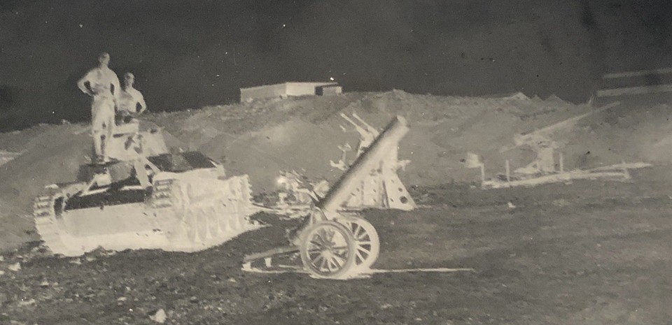 Original WW2 II USMC Photo Negative Captured Japanese Tank Mortar Iwo ...