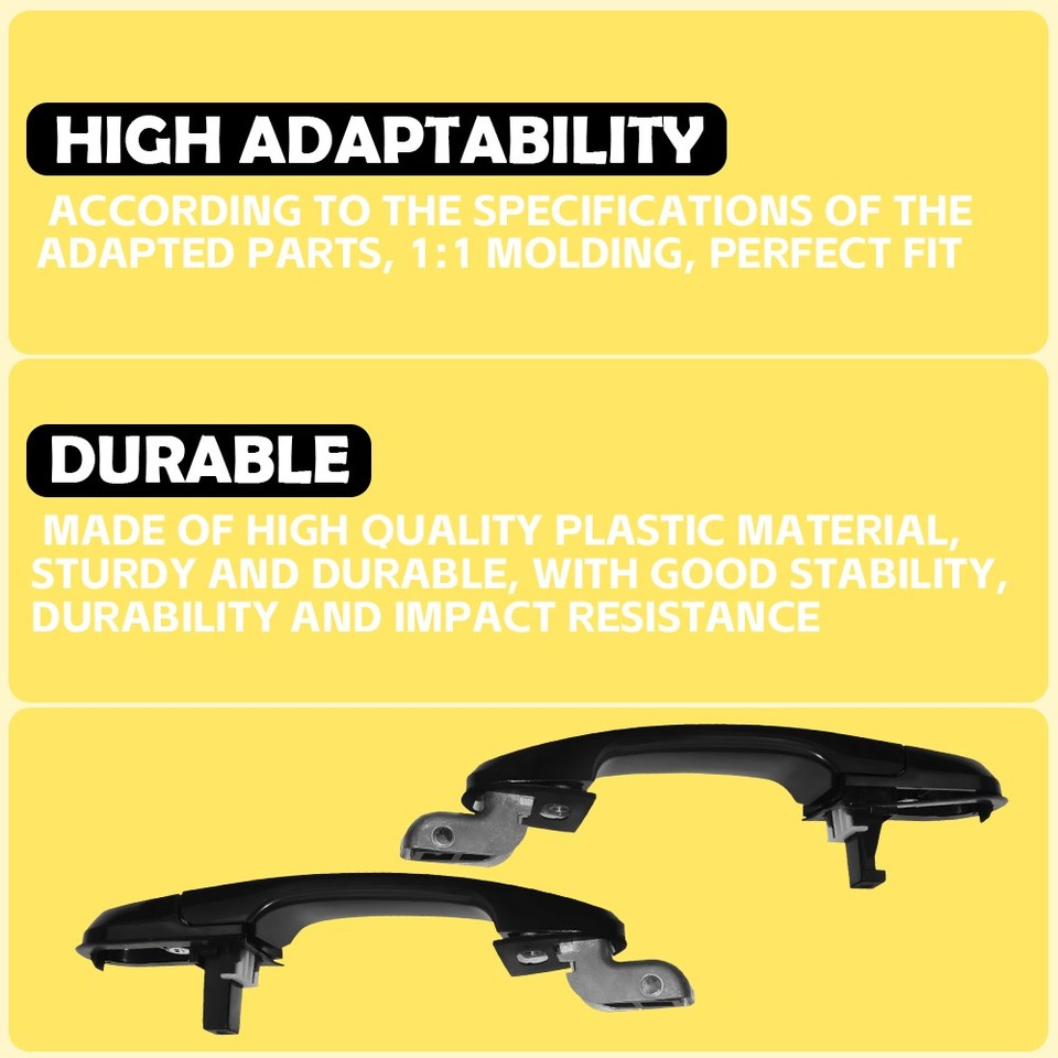 2x Outer Handle Exterior Door Left Right Plastic For 2005-2009 Hyundai ...