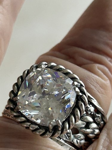 Jean Rachel 12 carat sterling silver cubic zirconia ring size 9 | eBay