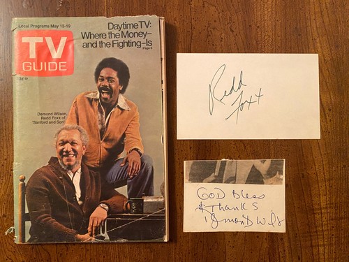 Redd Foxx Demond Wilson Autographs With Vintage 1972 TV Guide Sanford ...