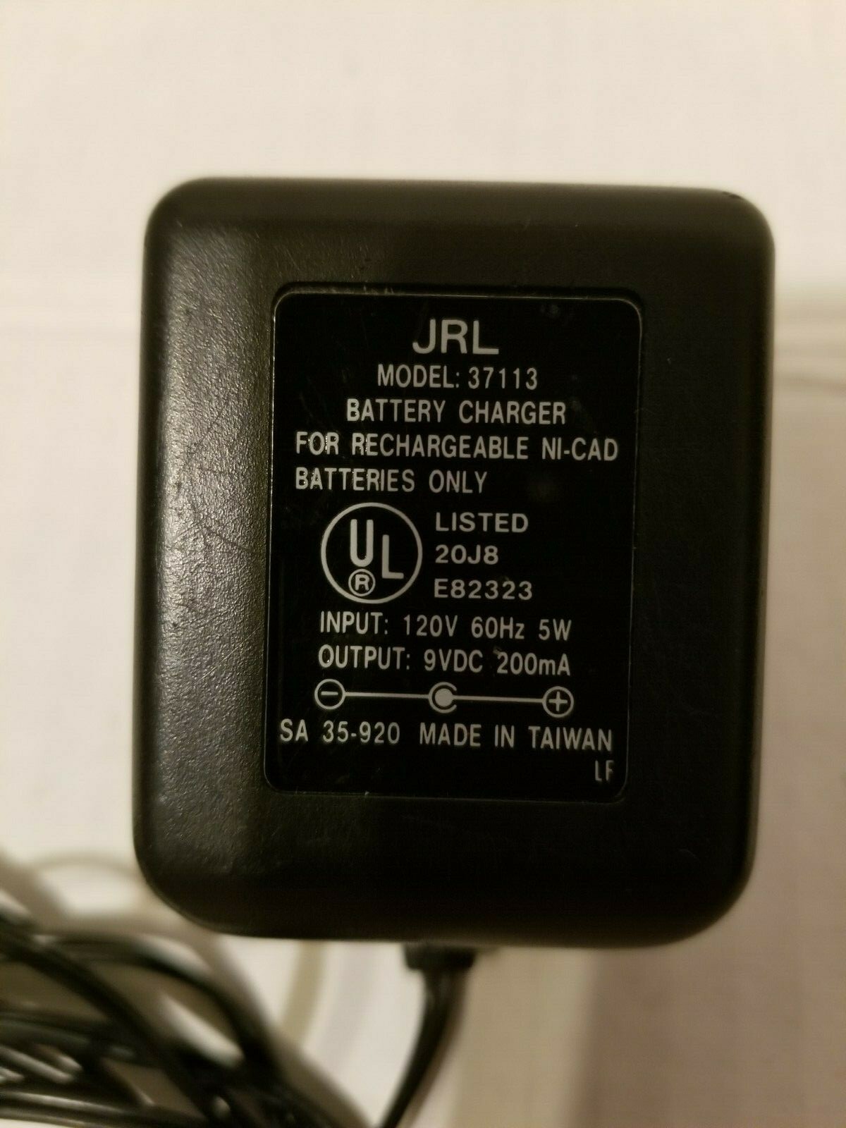 JRL 37113 9V DC 200mA AC Adapter Power Supply Charger | eBay