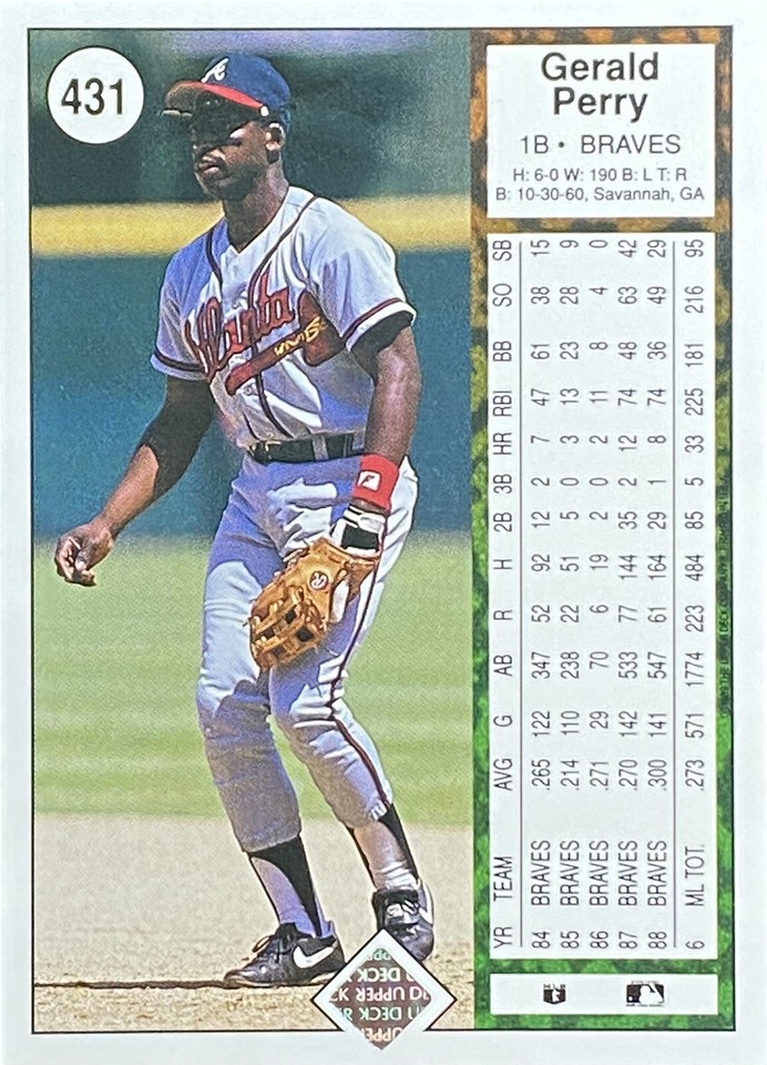 1989 Upper Deck #431 Gerald Perry Atlanta Braves Baseball Card | eBay