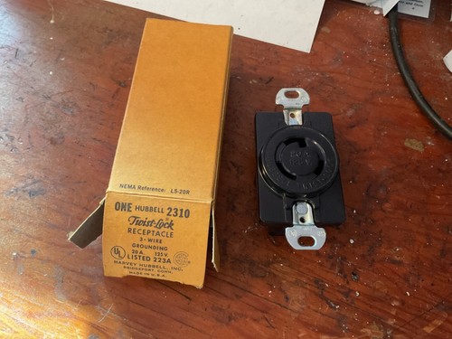 Hubbell 2310 Twist Lock Receptacle L5-20R 2 Pole 3 Wire 20A 125V (M-201 ...