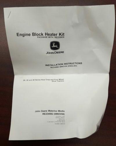 RE29408 John Deere OEM Coolant Heater for sale online | eBay