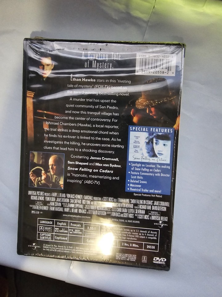 Snow Falling on Cedars (DVD, 1999) Ethan Hawke, Sam Shepard LIKE NEW ...
