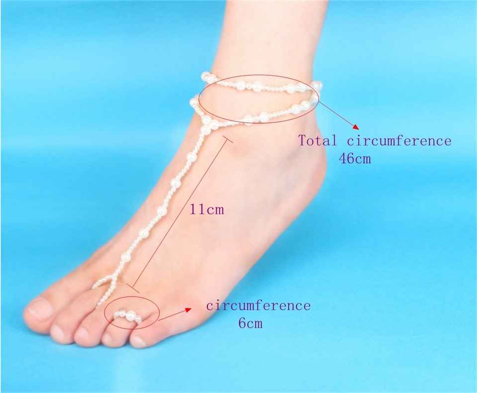 Pearl Barefoot Sandal Anklet Foot Chain Toe Ring Beach Ankle Bracelet ...